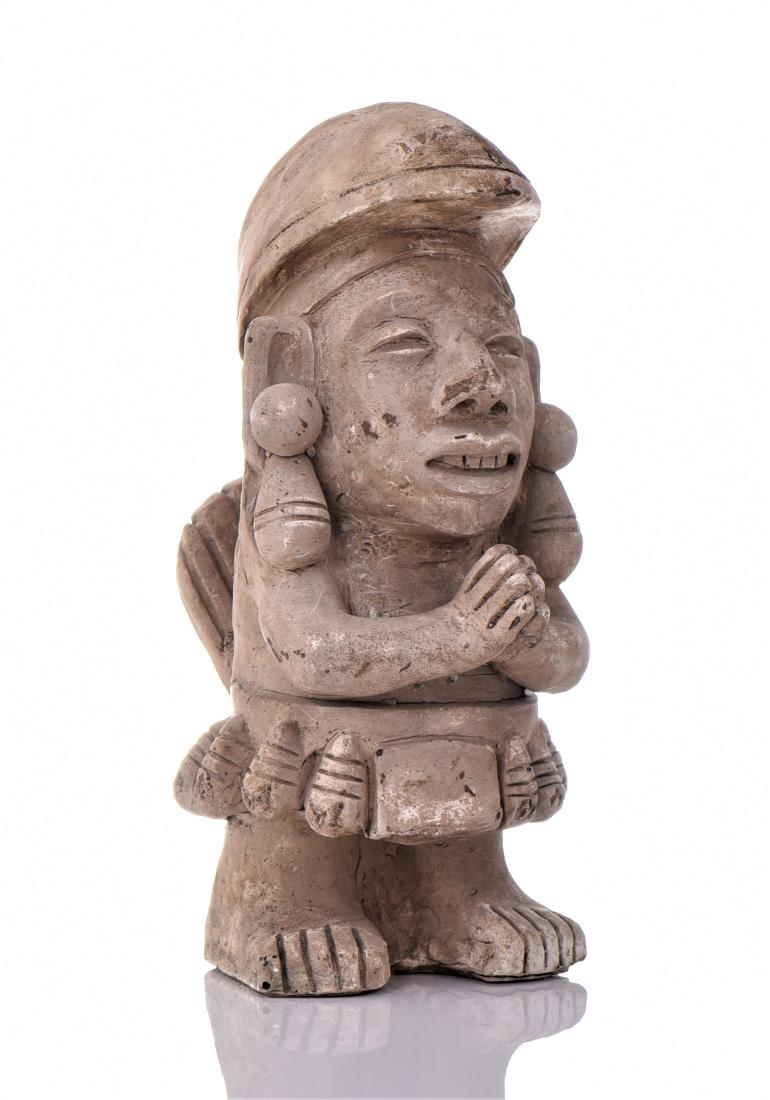 Pre Columbian Reproduction Of A Praying Mayan Warr