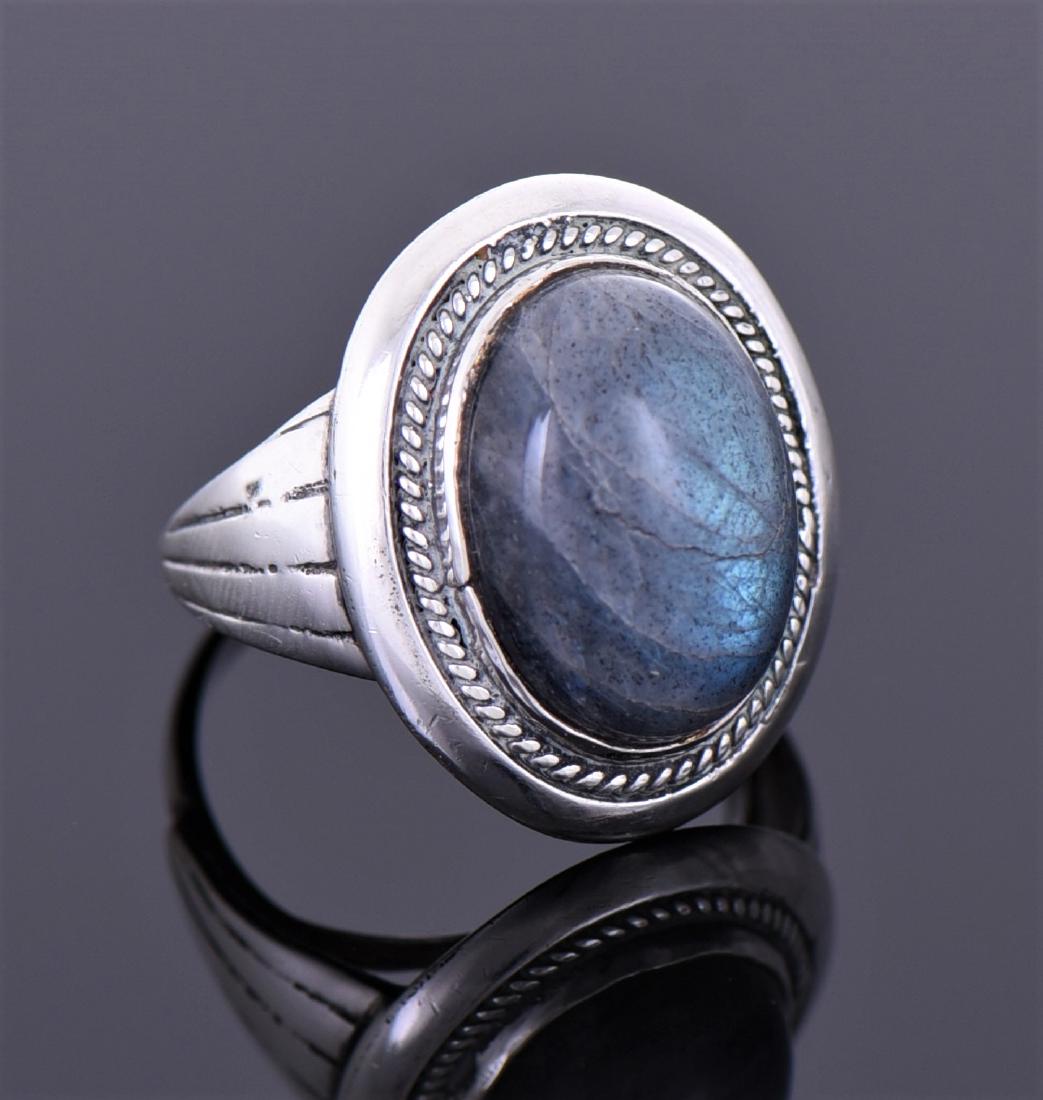 Native American Black Moonstone Sterling Silver