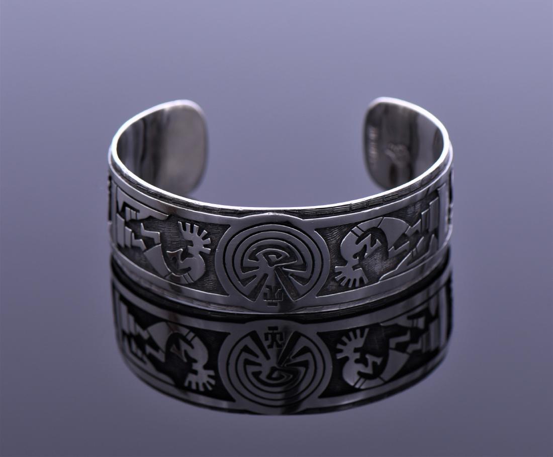 Vintage Hopi Sterling Silver Cuff Bracelet