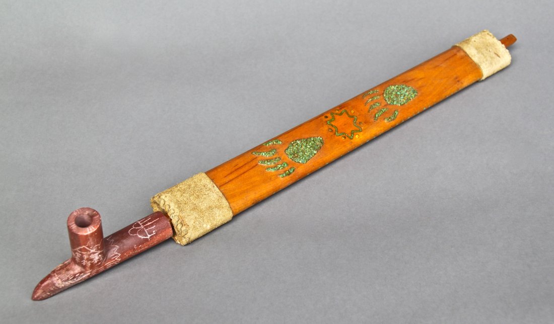 Native American Indian Peace Pipe with Minnesota Pipest