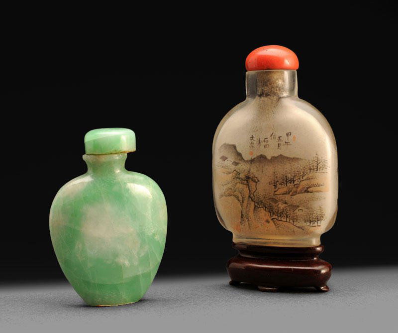 JADE JADEITE & GLASS SNUFF BOTTLES -THE HAAS COLLECTION