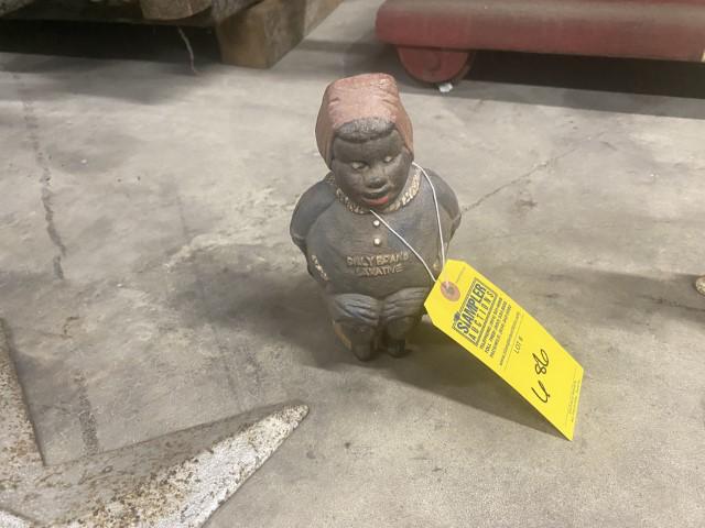 Cast Iron Dilly Brand Laxative Piggy Bank Woman On Toilet