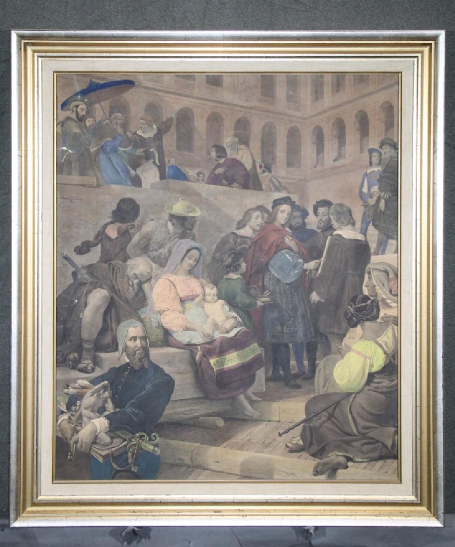 A Large Antique Hand-Colored Print