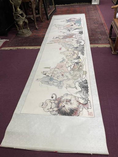 A Scroll Painting Of Monks (#0230) on Dec 20, 2022 | Houston Antique ...