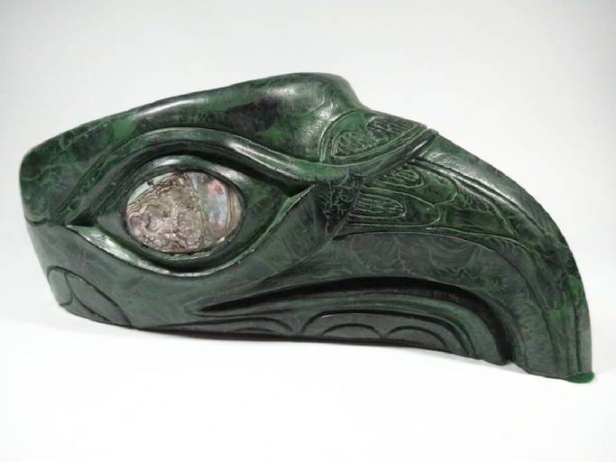 Greg Wolf Hand Crafted Eagle Head Sculpture / Bowl,