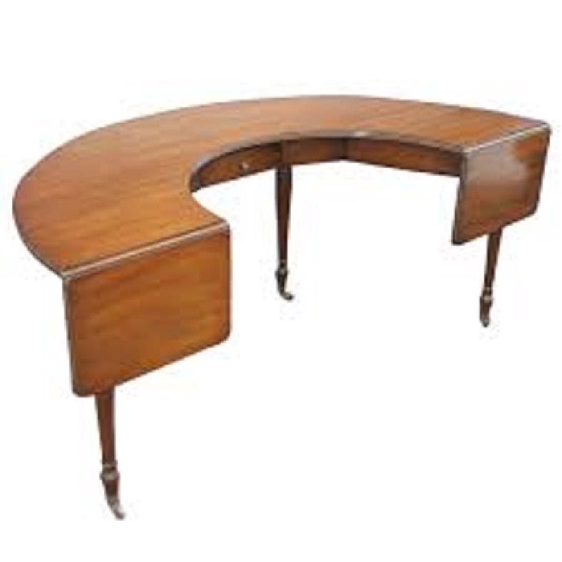 VINTAGE KITTINGER HALF MOON WRITING DESK, EXTENDABLE