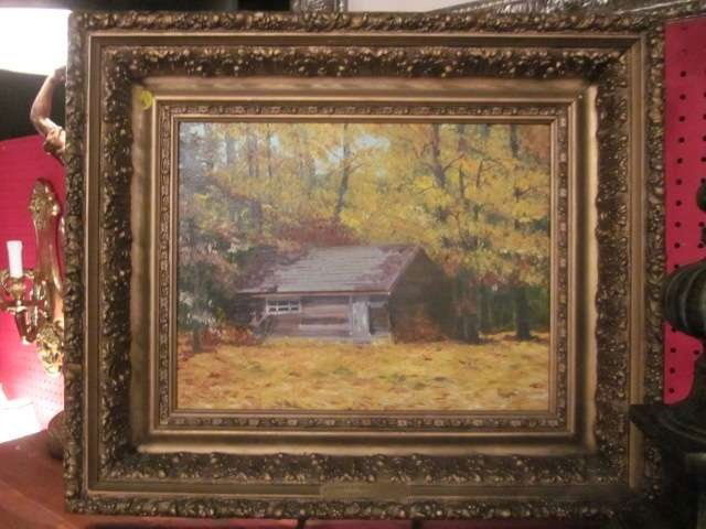 105: GEORGE GORE OIL PAINTING ON CANVAS "SUMMER RETREAT