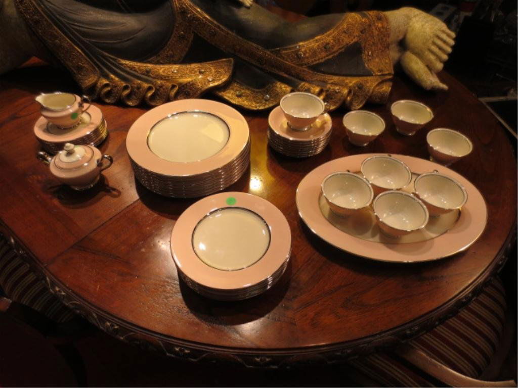 26: CASTLETON CHINA "SHELL PINK" CHINA SERVICE, 42 PIEC