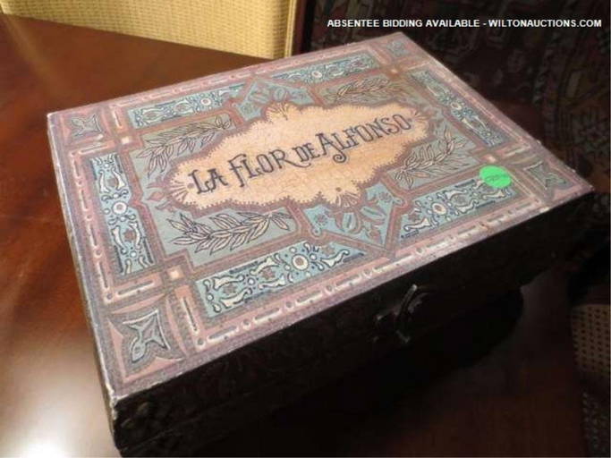 Cigar Box, "la Flor De Alfonso" Brand Label On Top,