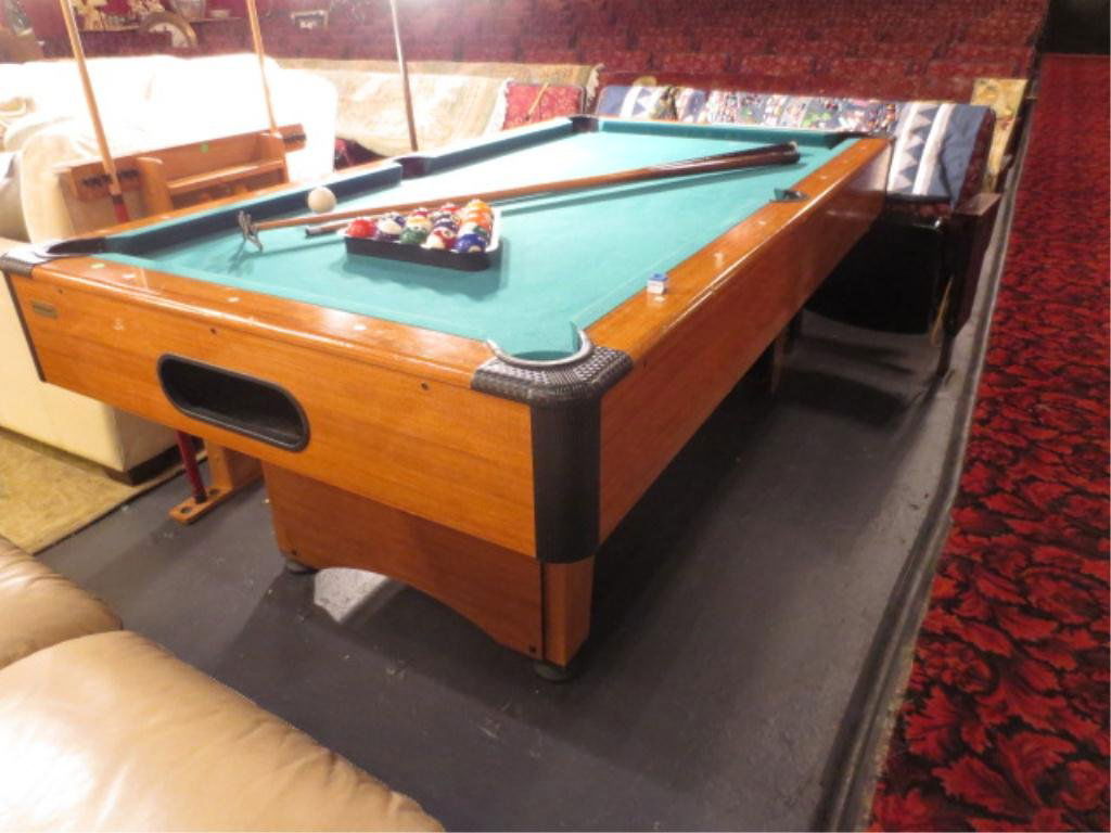 Harvard Pool Table, Includes Balls, Cue Rack With Clock