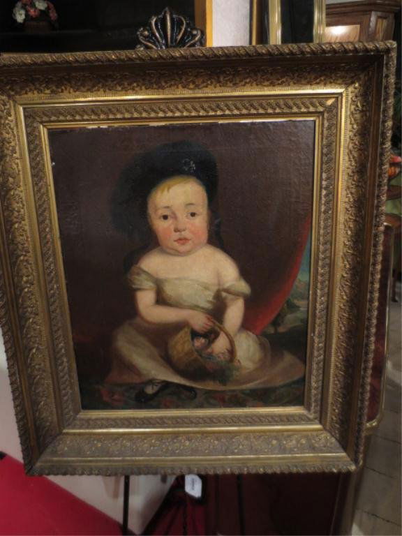 ANTIQUE F.B. CARPENTER OIL PAINTING ON CANVAS, PORTRAIT