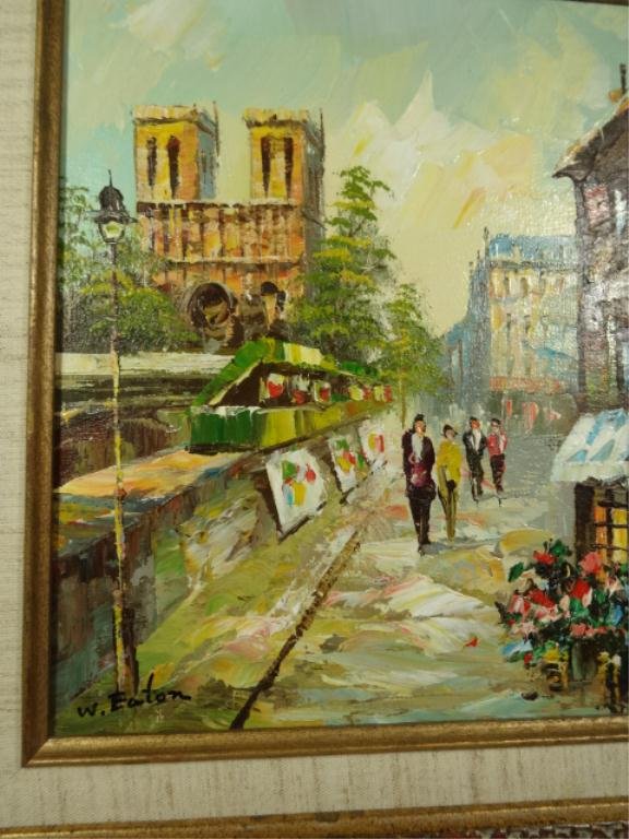 W. EATON PAINTING ON CANVAS, PARIS CITY SCENE, SIGNED : Lot 12