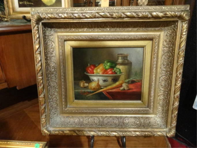 H. Foster Oil Painting On Board, Still Life With Bowl