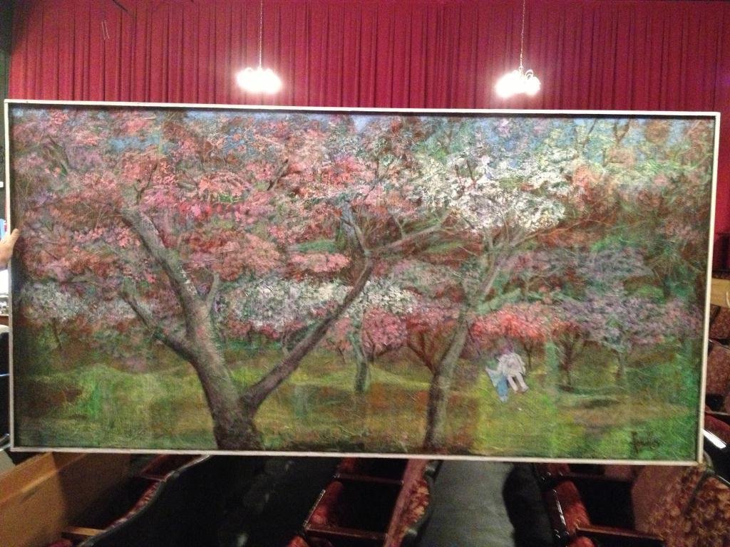 HUGE EDITH FERULLO PAINTING ON CANVAS, "SWING INTO