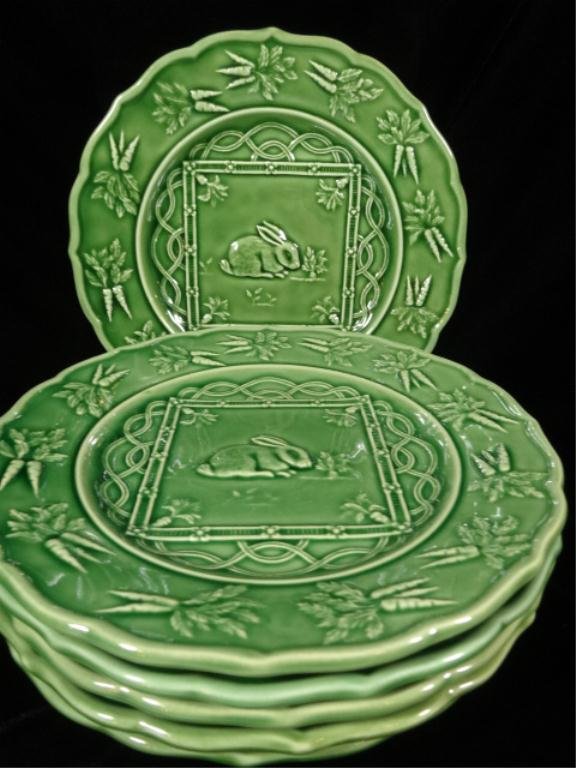 6 BORDALLO PINHEIRO RABBIT PLATES, CONTEMPORARY