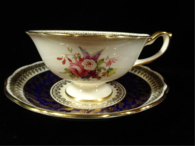 Hammersley Cobalt China Cup And Saucer, Marked,