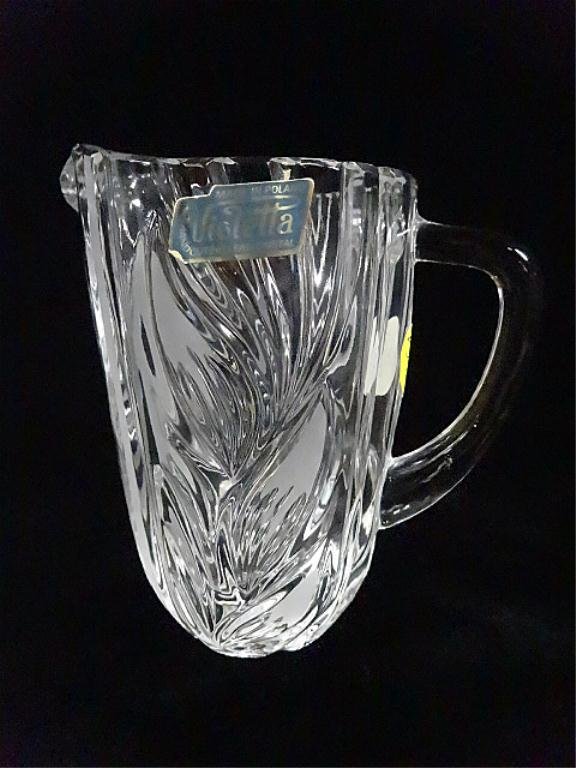 Violetta Lead Crystal Pitcher, Made In Poland, Approx