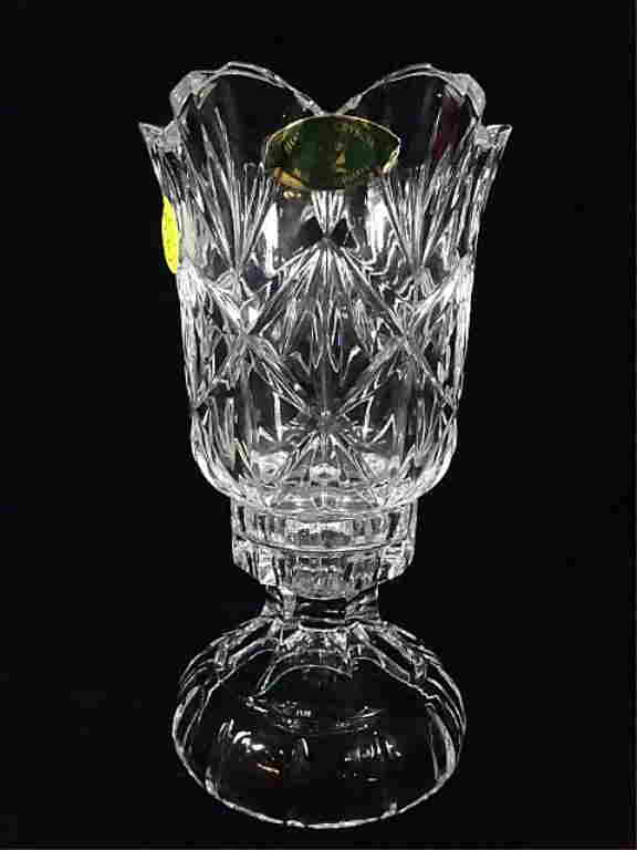 HONOUR CRYSTAL VASE, SEPARATE BASE, MADE IN SLOVAKIA,