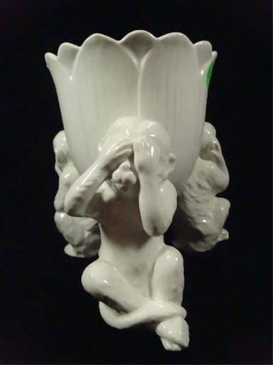 Fitz & Floyd Monkey Vase, "see No Evil, Speak No Evil,