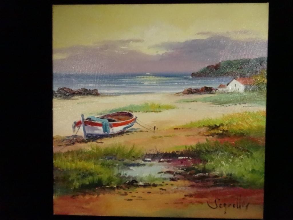 SEGRELLES PAINTING ON CANVAS, BEACH SCENE, SIGNED LOWER
