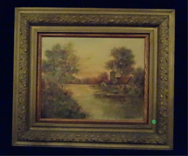 D. Wallace Oil Painting On Canvas, Landscape With