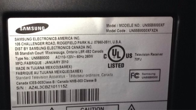 SAMSUNG 55" LED TV, MODEL #UN55B8000XF : Lot 11