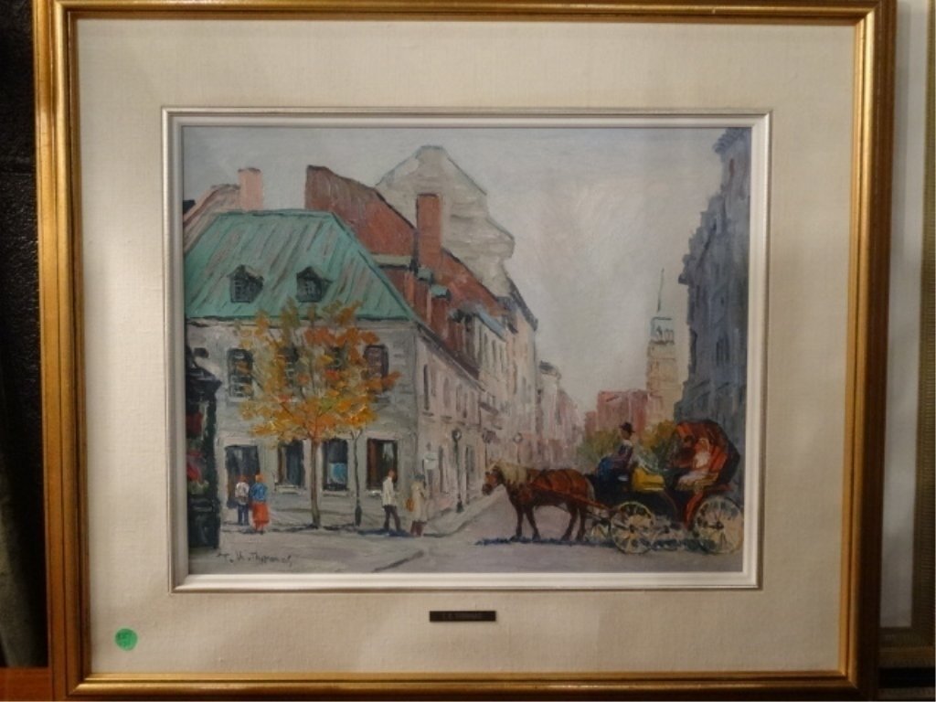 T.K. THOMAS SIGNED OIL ON CANVAS PAINTING, STREET
