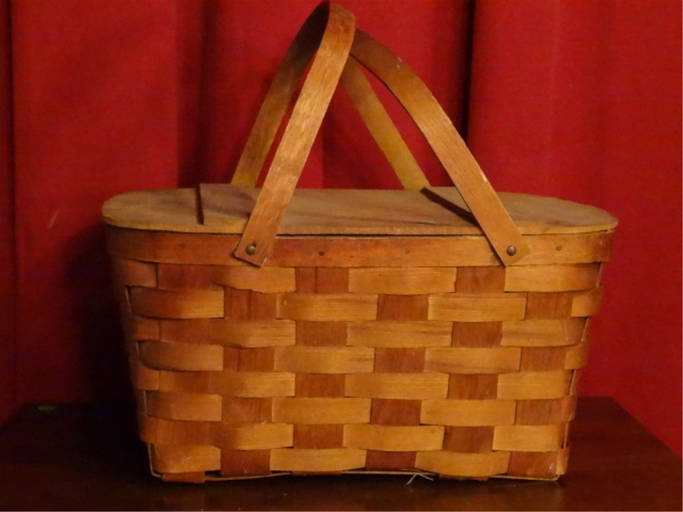VINTAGE JERYWIL WOVEN WOOD PICNIC BASKET, MARKED - Jan 19, 2016 ...