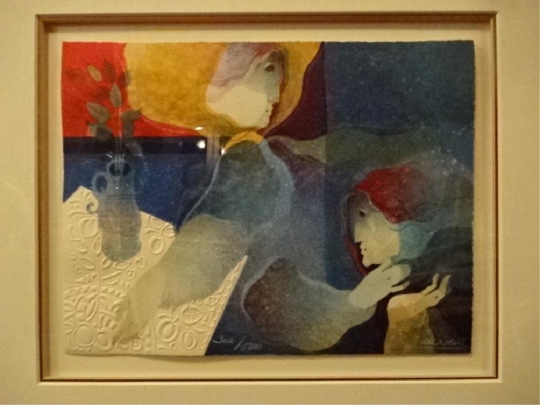 SUNOL ALVAR SIGNED LITHOGRAPH, 2 FIGURES, LIMITED