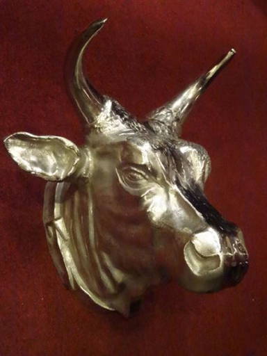 HUGE ALUMINUM BULL HEAD SCULPTURE, WALL MOUNT, - Feb 14, 2017 | Wilton ...