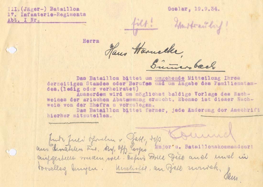 ROMMEL ERWIN: (1891-1944) - Nov 22, 2018 | International Autograph ...