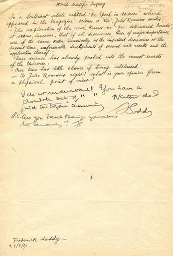 Soddy Frederick: (1877 1956)