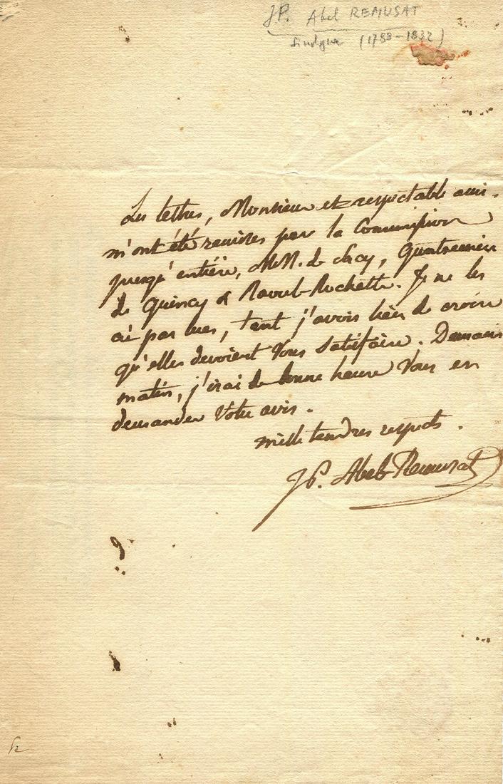 REMUSAT JEAN PIERRE ABEL: (1788-1832) - Mar 15, 2023 | International ...