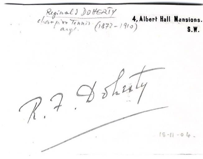 Doherty Reginald: (1872 1910) English Tennis Player, Wi