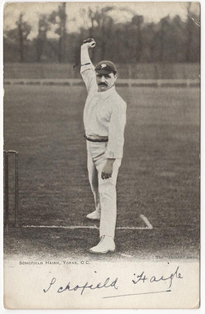 HAIGH SCHOFIELD: (1871-1921) English Cricketer. Vintage