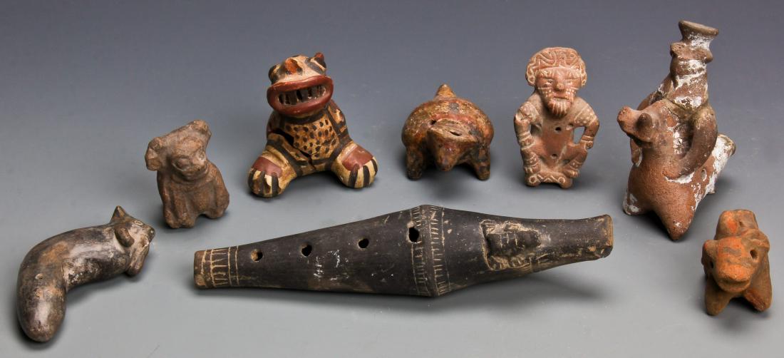 Pre Columbian Eathenware Whistles