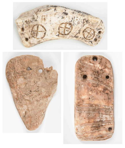 Shell Face Mask, Pendant & Engraved Gorget, Tennessee