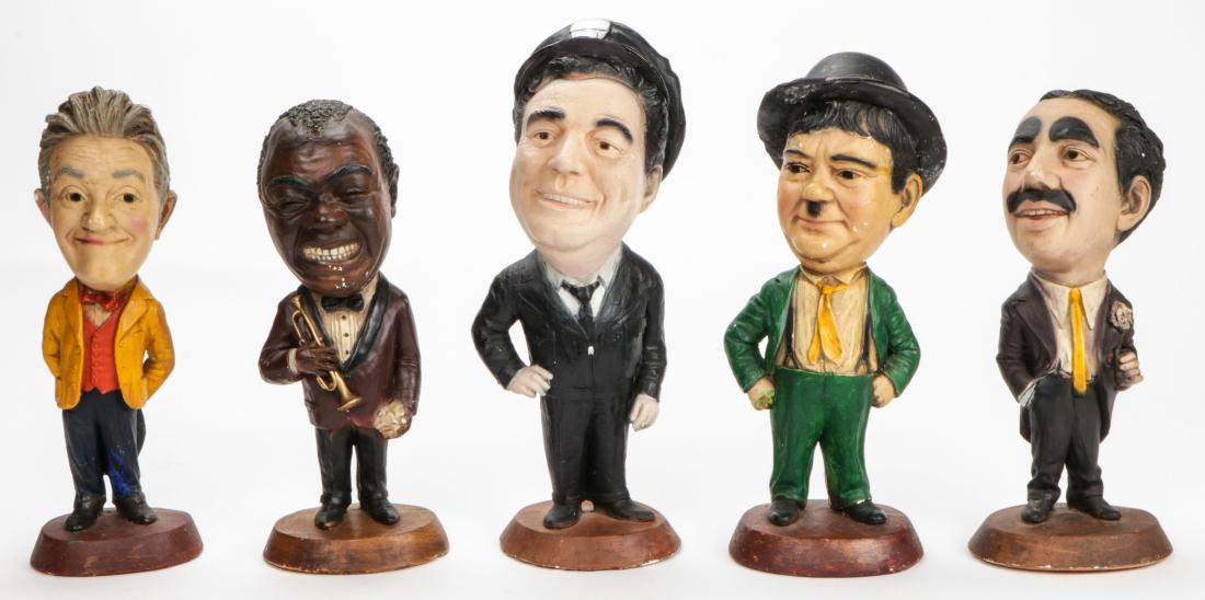 5 Vintage Esco Chalkware Statues