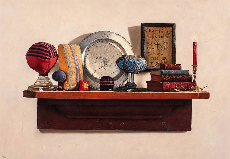 Robert Roark (american, 20th C.) "antique Shelf