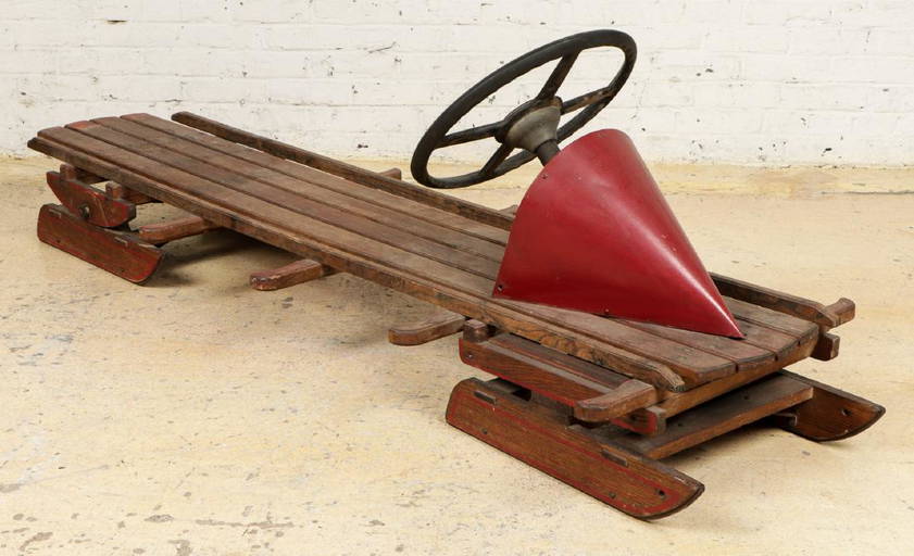 1940's Wooden Bobsled, Usa
