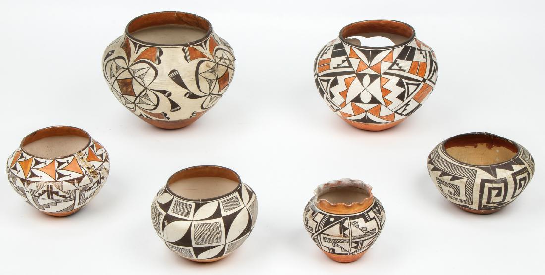 6 Acoma Pottery Bowls, New Mexico
