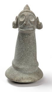 Large Taino Stone Seated Cacique Figure
