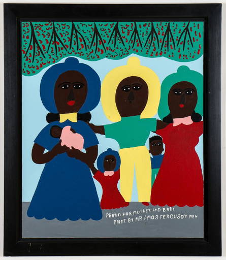 Amos Ferguson (bahamian, 1920 2009) "prayin For Mother