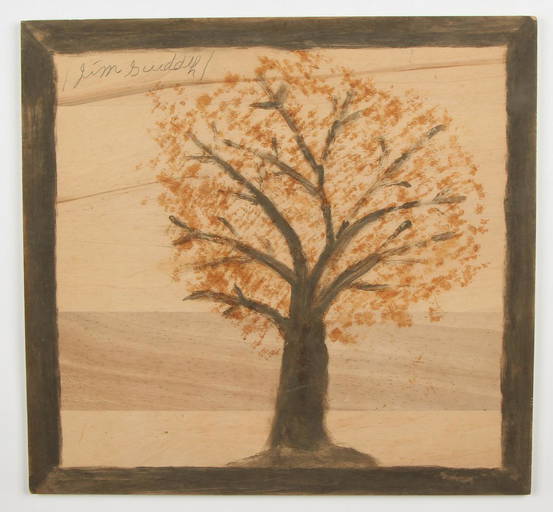 Jimmy Lee Sudduth (1910 2007) Painting Of A Tree