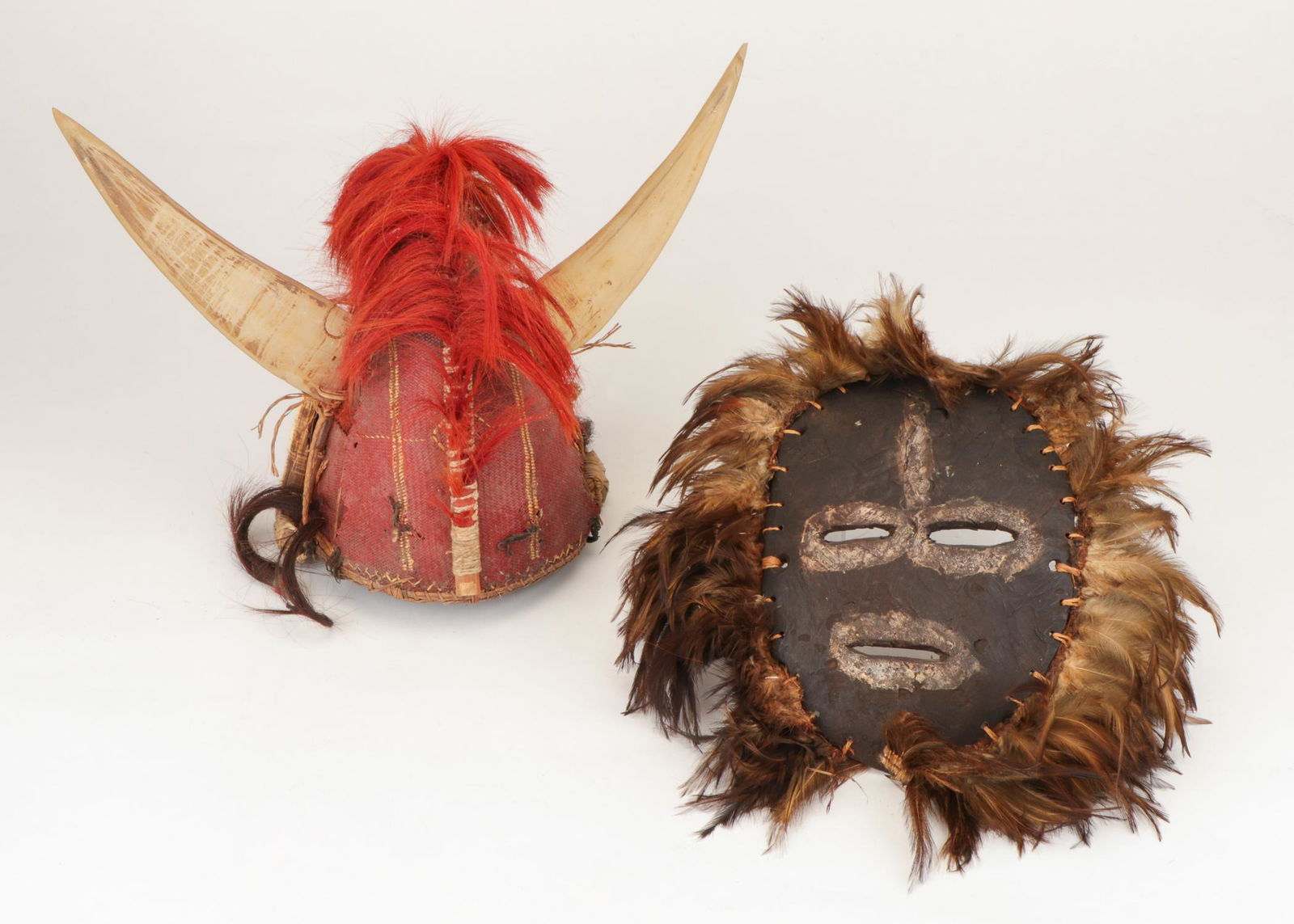 Naga Horned Helmet and Feathered Mask | Barnebys
