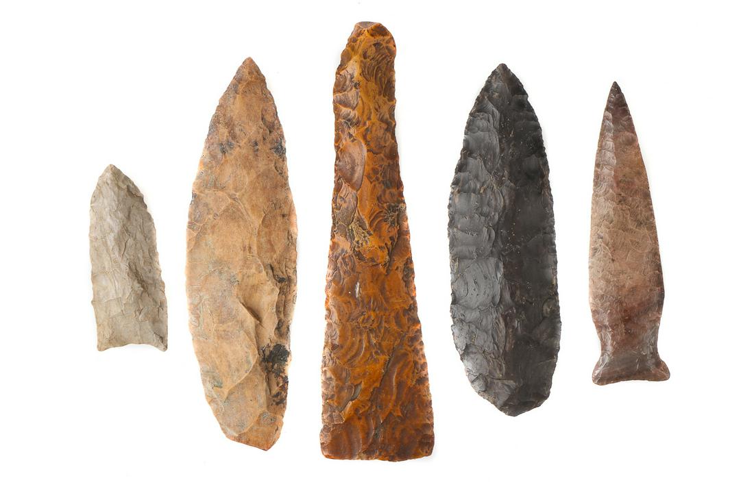 Native American Group Of Blades And Points