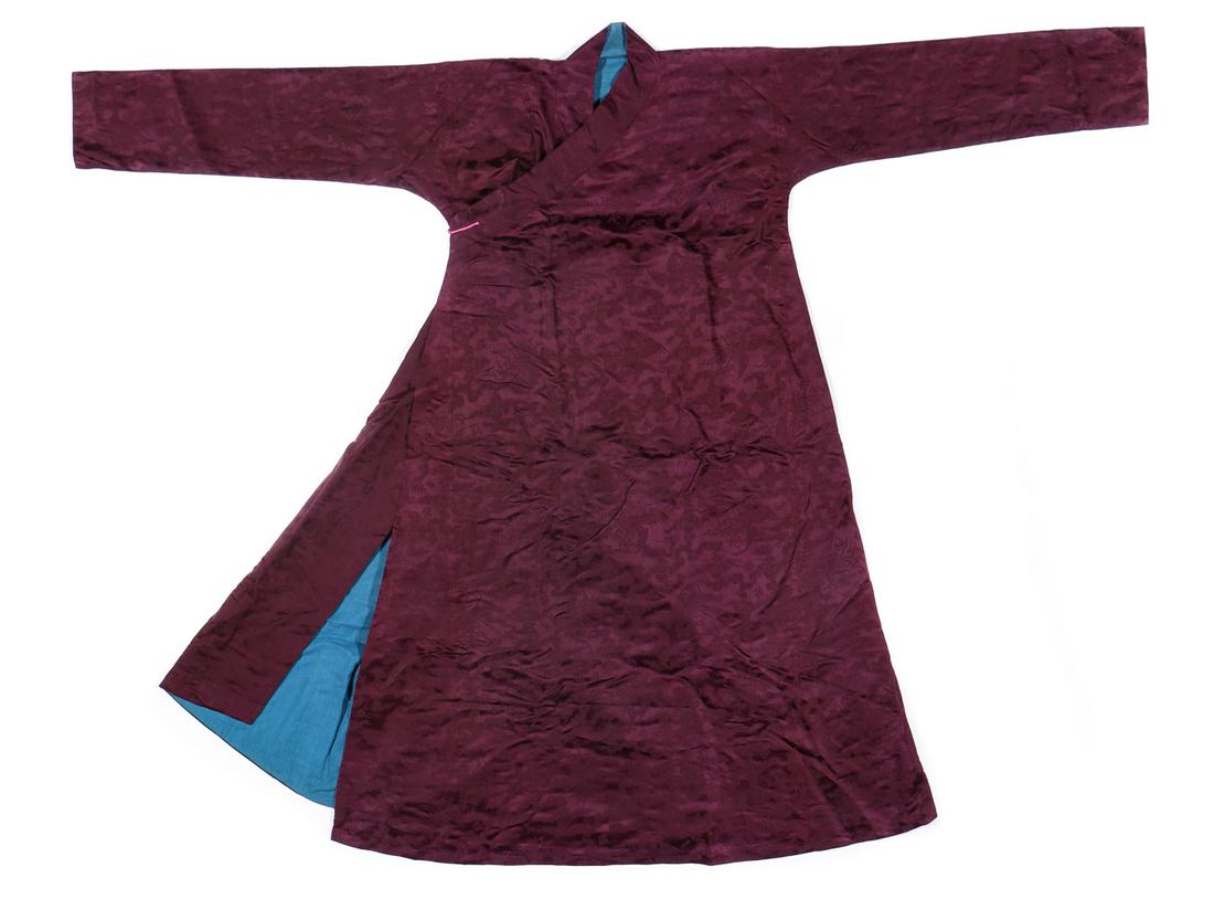 Antique Tibetan Silk Chuba Robe