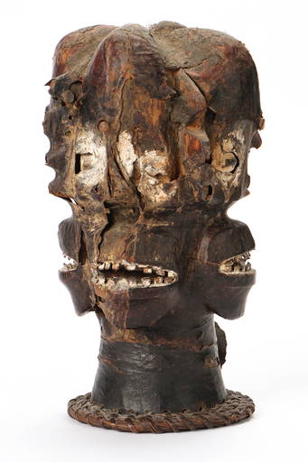 African Ejagham Janiform Headdress, Nigeria, 20th C.