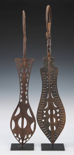 Two Antique African Benin Ceremonial Swords/eben