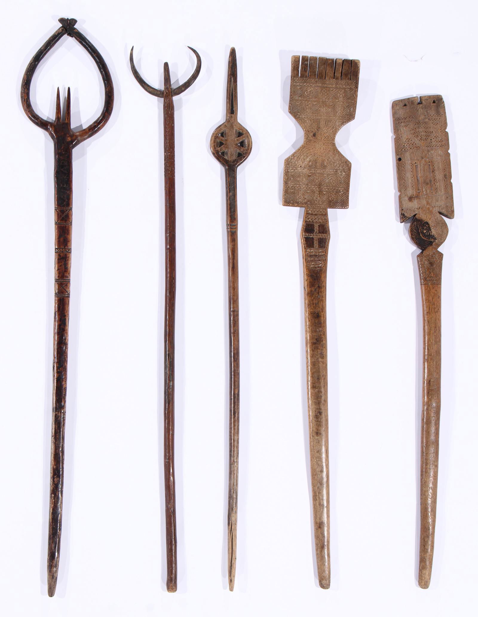 Five Antique Albanian Distaffs, Late 19th/Early 20th C. (#0782) on Nov ...